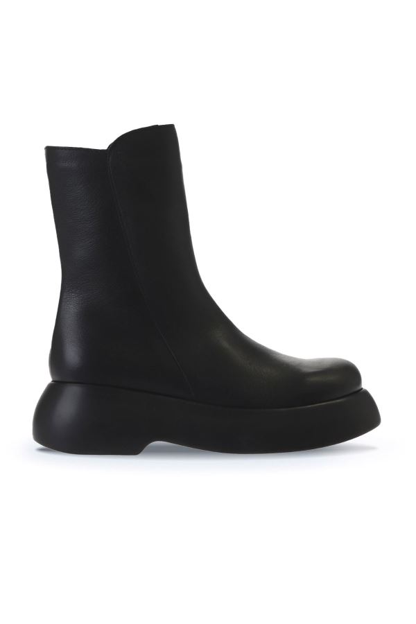 SİYAH DERİ KADIN DOLGU TOPUKLU BOT | Bueno Shoes